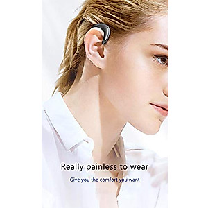 XpacEbank Wireless Bluetooth Headphone, Painless Wearing Earbuds with Mic, Non Ear Plug Bone Conduction Ear Hook Headsets, Lightweight, Waterproof Earpiece for Sports/Workout/Music