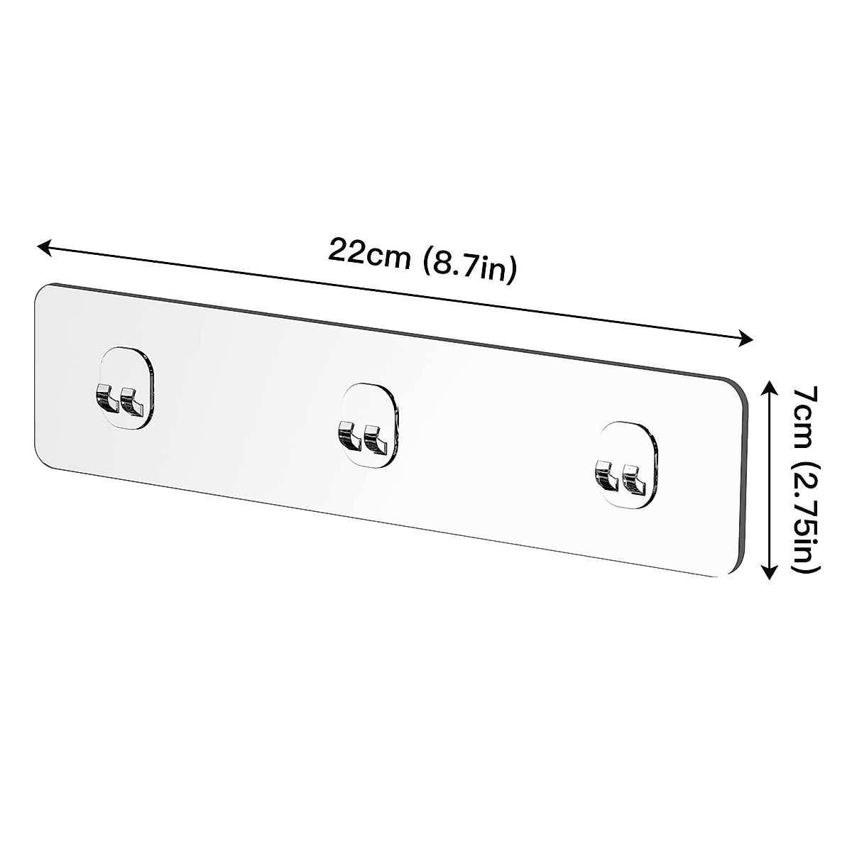 Orimade 4 Pack Strong Transparent Wall Adhesives, 2.75 x 8.66 in (7x22cm) Adhesive Pad Hook Strip Waterproof Rustproof for Shower Caddy Organizer Shelf, Kitchen Rack, Bathroom Storage