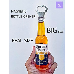 Magnetic Beer Bottle Opener Figure Big Size Beer Bottle Bar Refrigerator Decor Unique Birthday Gifts Collection Tall 21.5 cm (Corona Extra)