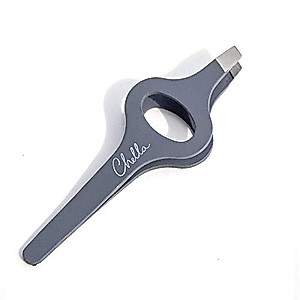 Chella Eyebrow Tweezers, Rubber Coated Stainless Steel Slanted Brow Tweezer