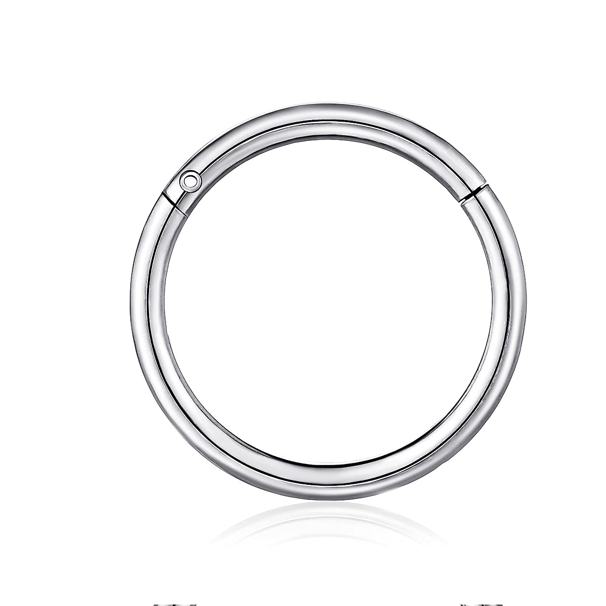 EVISPOL 5Pcs Set 16G Nose Rings 316L Surgical Steel Hinged Nose Ring Hoop Septum Clicker for Women Men Lip Nipple Rings Cartilage Rook Helix Earring Conch Tragus Daith Earrings Piercing Jewelry-10mm