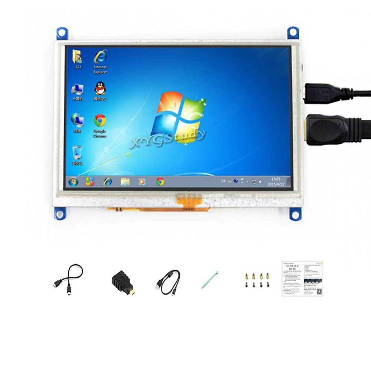 5inch 800x480 Resistive Touch Screen LCD Display Monitor HDMI Interface Supports Raspberry Pi 4 3 2 Model B A+ B+ BB Black Banana Pi Supports Game Console XBOX360 Sony PS4 Nintendo Switch @XYGStudy