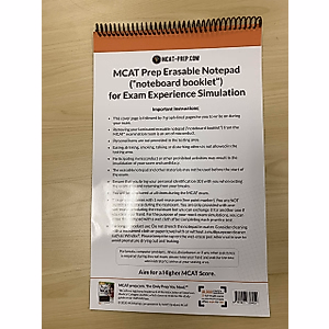 MCAT Prep Erasable Notepad/Whiteboard (noteboard booklet) with Staedtler Marker for Exam Experience Simulation