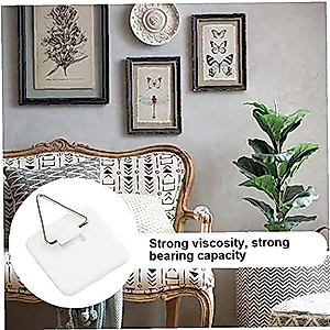 Invisible Adhesive Plate Hanger Set, 50Pieces Adhesive Hang Tabs Plate Hangers Vertical Plate Holders for The Wall Small