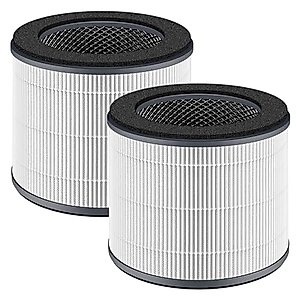 ROMON AP-T10FL Replacement Filter Compatible with Home-Dics AP-T10 AP-T10-WT AP-T10-BK Air Purifier, Part# AP-T10FL, 2 Pack, White