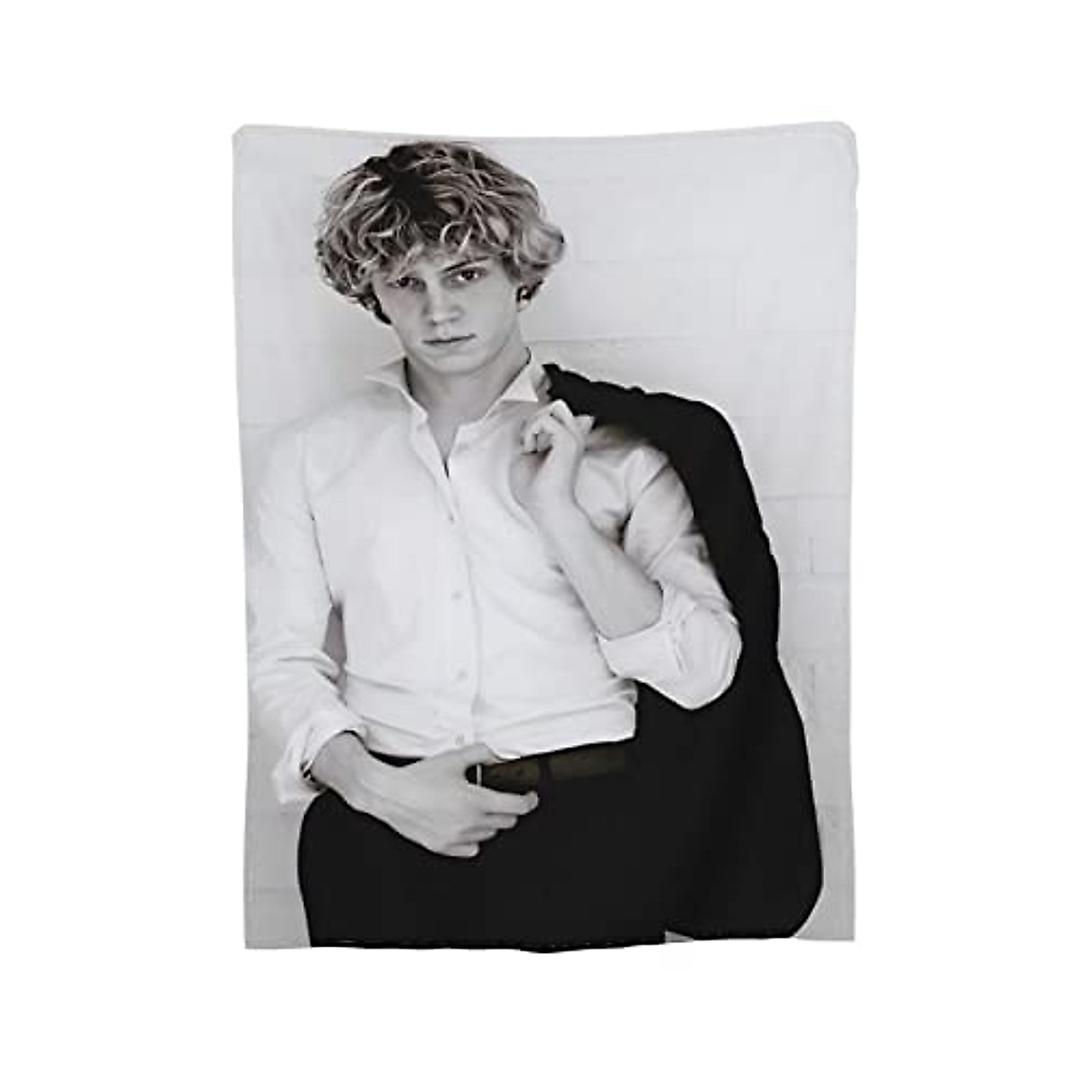 MEROHORO Evan Peters Blanket (3 Sizes), Warm, Lightweight & Cozy, Super Soft & Comfy Flannel Blanket, Fleece Blanket, Microfiber Anti-Pilling Plush Blanket for Couch, Bed, Sofa, 50"x40"