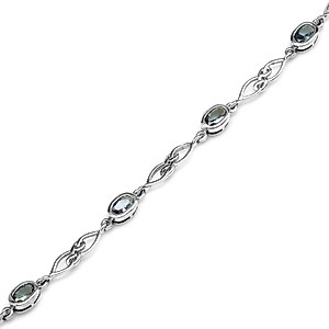Silvershake Simulated Color Change Alexandrite 925 Sterling Silver Celtic Knot 7.25 to 8.75 Inch Adjustable Bracelet
