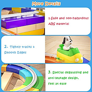 OPERMA Race Track Slot Car Racing Track with Electric Cars for Boys Kids, 54Pcs Toy Race Car Set Colorful Preschool Speedway Track Building Blocks for Toddlers Child 3-7 Years Birthday