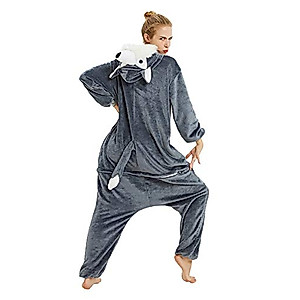 Très Chic Mailanda Adult Unisex Animal Pajamas for Women Men Onesie Sleepwear Halloween Cosplay Costume Medium