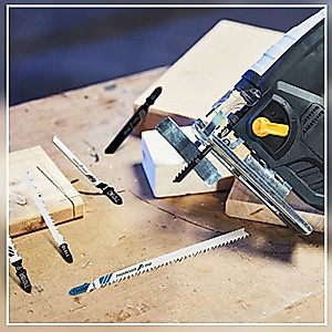 64 Pcs Jigsaw Blades Set for Wood, Plastic and Metal Cutting, 12 Types T-Shank, Compatible with Bosch, DEWALT, Black and Decker and More