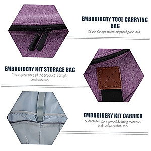 FAVOMOTO 1pc Sewing Storage Bag Knit Tote Bag Embroidery Tools Knitted Tote Bag Embroidery Tools Pouch Embroidery Supplies Storage Tote Sewing Carrying Bag Embroidery Sewing Tool Holder Set