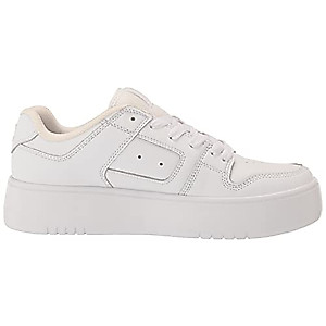 DC Women's Manteca 4 Platform Skate Shoe, White/White, 5