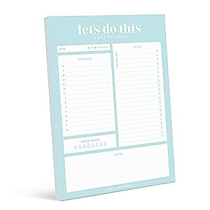 Bliss Collections Daily Planner, Let's Do This, Daily Notepad with Undated Sheets, Helps Organize and Track Health, Productivity, Appointments, Tasks and Goals, 8.5"x11" Tear-Off Sheets (50 Sheets)