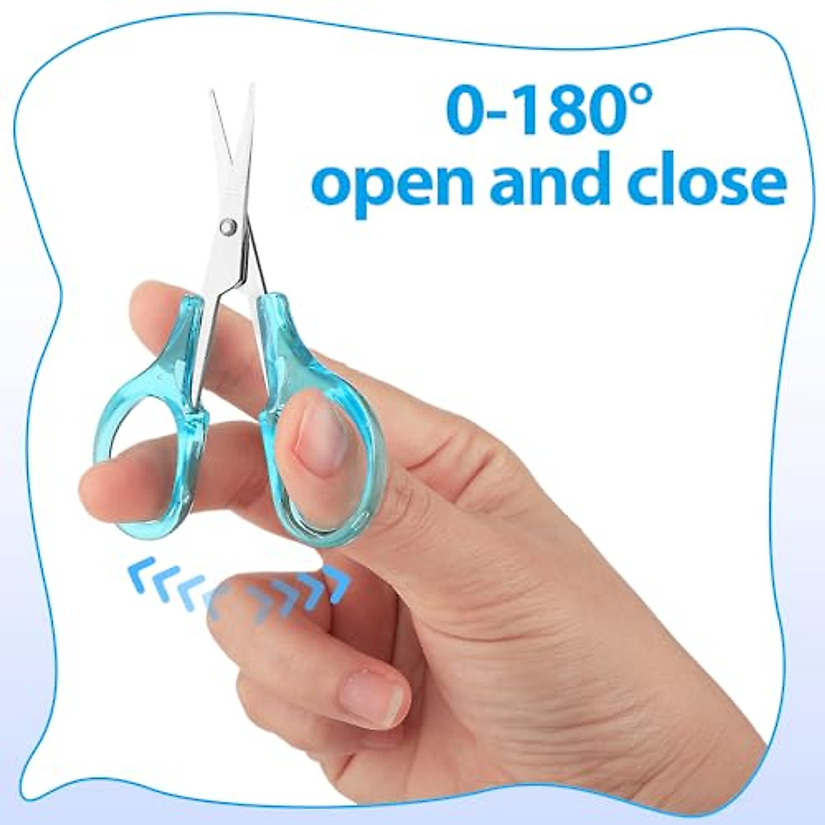 Yolev 8pcs Mini Craft Scissors Set Stainless Steel Scissors with Protective Cover Straight Tip Sewing Small Scissors for Adults Special Needs, Paper Cutting Sewing Work Art Craft
