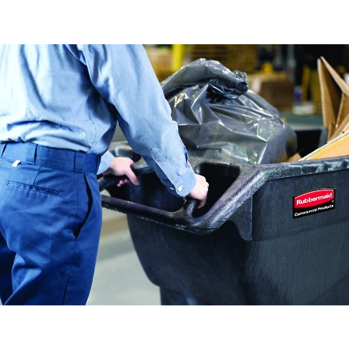 Rubbermaid Commercial Products Tilt Dump Truck, 1250 lbs 1 Cubic Yard Heavy Load Capacity with Wheels, Trash Recycling Cart, Black