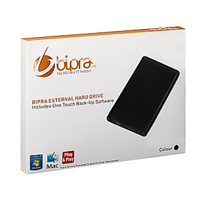 Bipra 500Gb 500 Gb 2.5 Inch External Hard Drive Portable Usb 2.0 Inc. One Touch Software - Black
