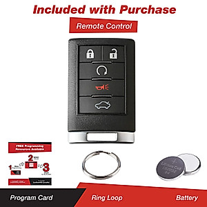 KeylessOption Keyless Entry Remote Car Smartr Key Fob for Cadillac CTS STS DTS 2008-2011 (OUC6000066)