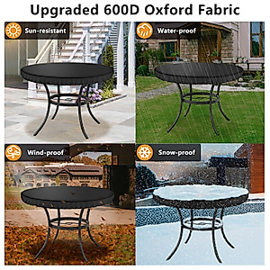 Kovshuiwe Round Outdoor Patio Furniture Covers 30.7" Dia x 4" H Black,Garden Table Cover Round,Garden Furniture Cover Fitted Round Outdoor and Indoor Use, Waterproof Table Cover, 600D Oxford Fabric