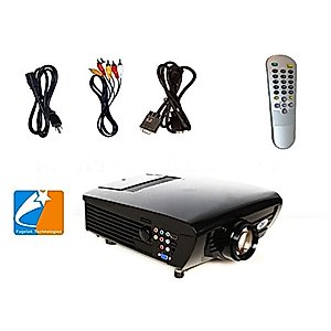 LCD Video Projector, Fugetek FG-637, Great Entry Level Home Theater Movie Cinema, Extended Life LED Lamp, Features HDMI, VGA, YPBPR, 1080i/p, HD Ready, Black, US Support