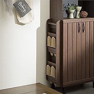 白井産業(Shirai) Wall Slipper Rack Shoe Box, 【本体サイズ】:幅27.4×奥行6.8×高さ87.1cm, Brown (French Toast 19-1012tcx)
