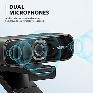 Anker PowerConf C300 Smart Full HD, AI-Powered Framing & Autofocus, 1080p Webcam with Noise-Cancelling Microphones, Adjustable FoV, HDR, 60 FPS, Low-Light Correction, Zoom Certified