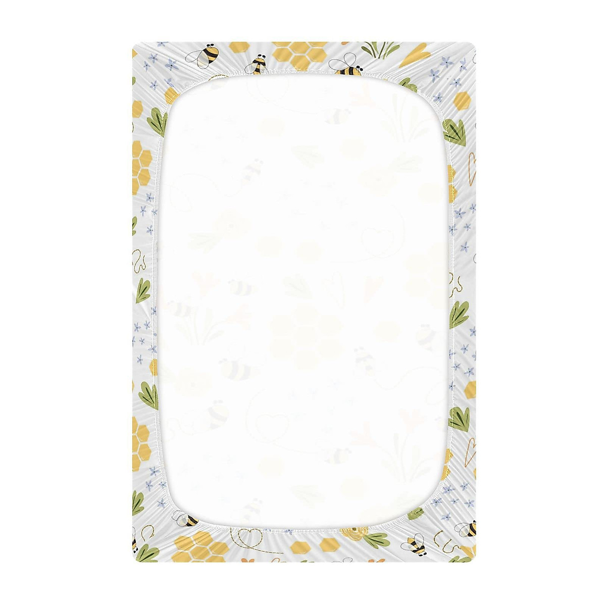Floral Bee Fitted Crib Sheet for Girls and Boys,Soft Breathable Baby Sheet for Standard Size Crib Mattress 21164184