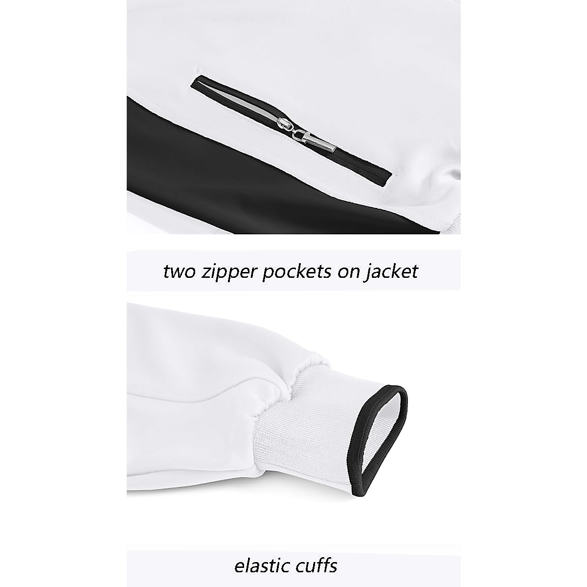 YSENTO Men's Tracksuits Set Outfits 2 Piece Jogging Suits Warm Up Running Track Sets Sweatsuits White M