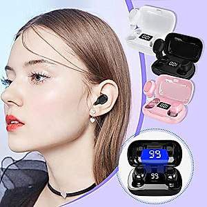 Wireless Earbuds TWS Bluetooth 5.0 Headphones W/Digital Display Charging Case 4Hrs Endurance Time 9D Stereo IPX7 Waterproof Sweatproof in-Ear Earphone Binaural HD Call Sports Headset W/Mic