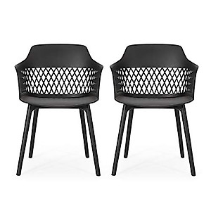 Christopher Knight Home Madeline Outdoor Dining Chair (Set of 2), Black