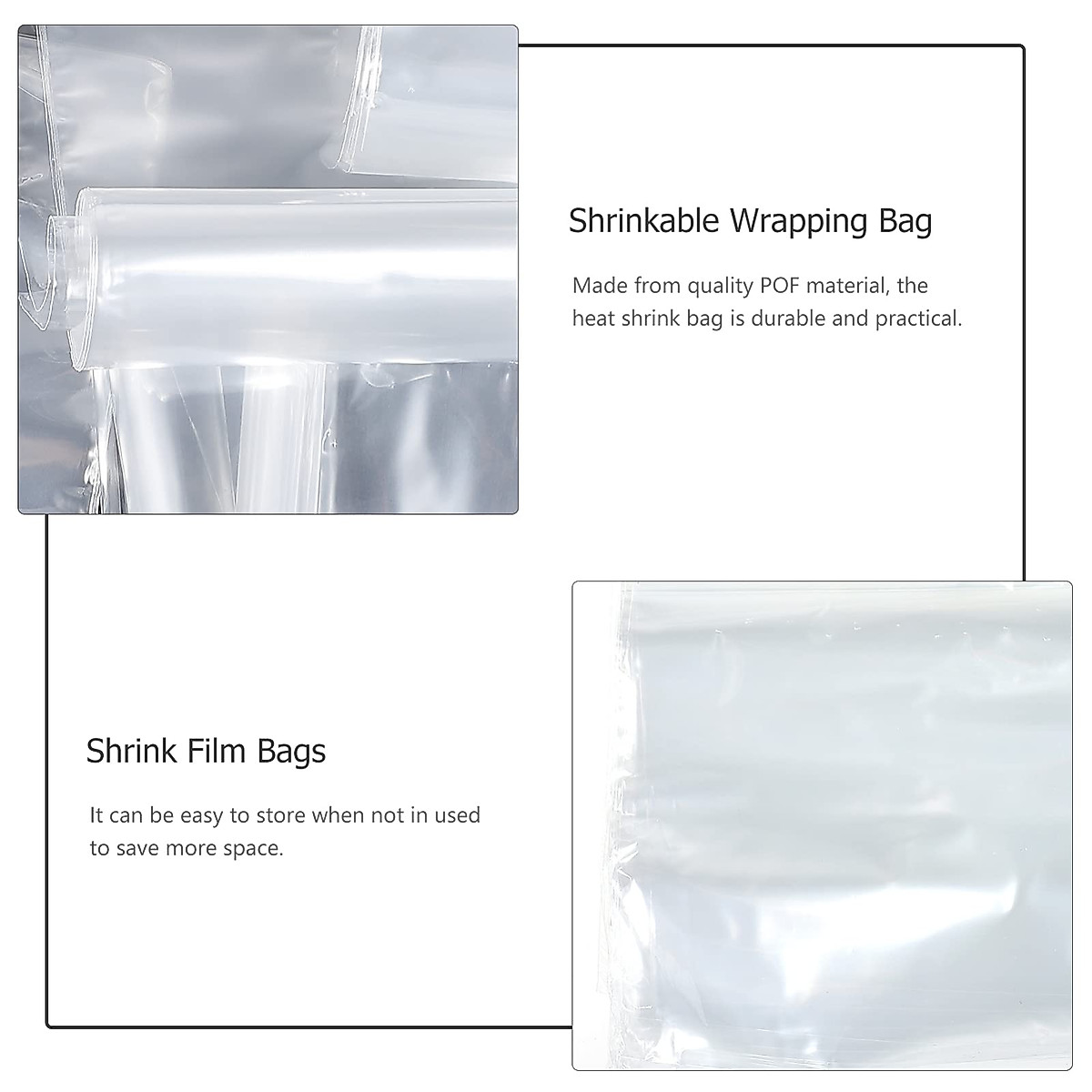 200pcs Shrink Film Packaging Bag Packing Bag Pof Heat Shrink Bag Packaging Film Sealer Bags Shrinkable Wrapping Bag Household Heat Shrink Bag