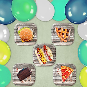 Havercamp Pig 9” Plates on Barnwood (24 pcs.)! Authentic and Cute Pig on a Rustic Barnwood Background. 24 Lg. 9 in. Square Dinner Plates. Pair with the Farm Table Collection!