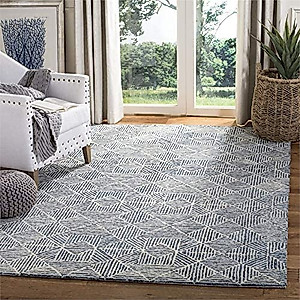 SAFAVIEH Abstract Collection 8' x 10' Blue ABT763M Handmade Premium Wool Area Rug