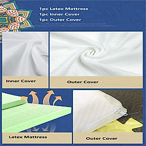 xqwz 75Mm Thick Green Breathable Latex Mattress Foldable Floor Tatami Adults Thick Comfortable Soft Sponge Mattress Topper Qiaoqiaoqiao10.30