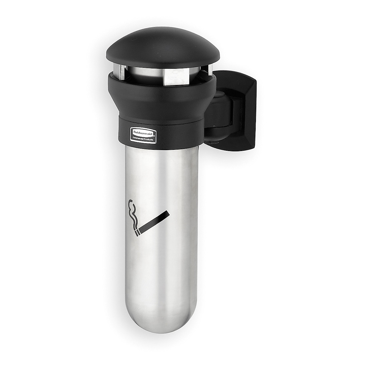 Rubbermaid Commercial Products Infinity Wall-Mount Smoker's Management Station, 3/5 Gallon, Silver, Weather Resistant Cigarette Butt Receptacle/Disposable, Outdoor Ashtray For Restaurant/Office/Mall