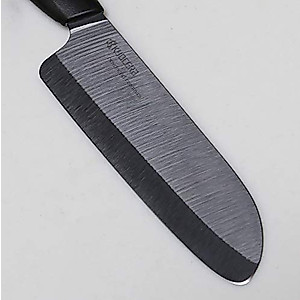 Kyocera Advanced Ceramic Revolution Series Mini Santoku Knife, Black Blade, Black Handle, 4.5-Inch
