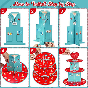 3 Tier Nurse Graduation Party Decoration Nurse Themed Party Decorations Nurse Party Cupcake Stand Medical Rn Themed Party Supplies Nursing Themed Cupcake Holder Decor for Doctors Nurses Day