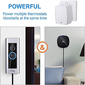 24VAC 40VA Plug in Doorbell Transformer Compatible with All of Doorbell Nest Ecobee Sensi and Honeywell Thermostat with UL Certificate