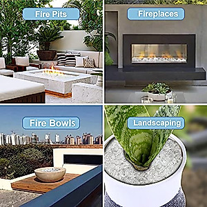 Skyflame 10-Pound Recycled Fire Glass for Fire Pit/Fireplace/Vase Fillers/Garden Landscapes, Ice Clear