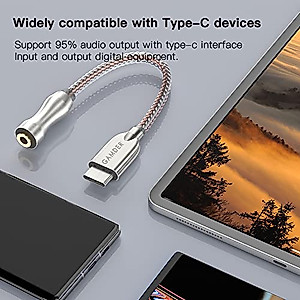 GAMDER USB Type C to 3.5MM DSD128 32bit/384KHz CS46L41 + SA9302L Hi-Fi Dual Audio Chip Decoder Headphone Amplifier Adapter DAC for Android Phone Windows 10 MAC