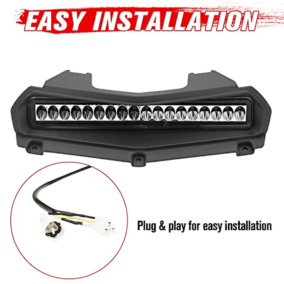 A & UTV PRO LED Hood Scoop Light for Yamaha Wolverine RMAX 1000 RMAX2/ RMAX4 2021 2022 2023, Front Auxiliary Light Bar Daytime Running Light Accessories, Plug-n-Play, 1PC