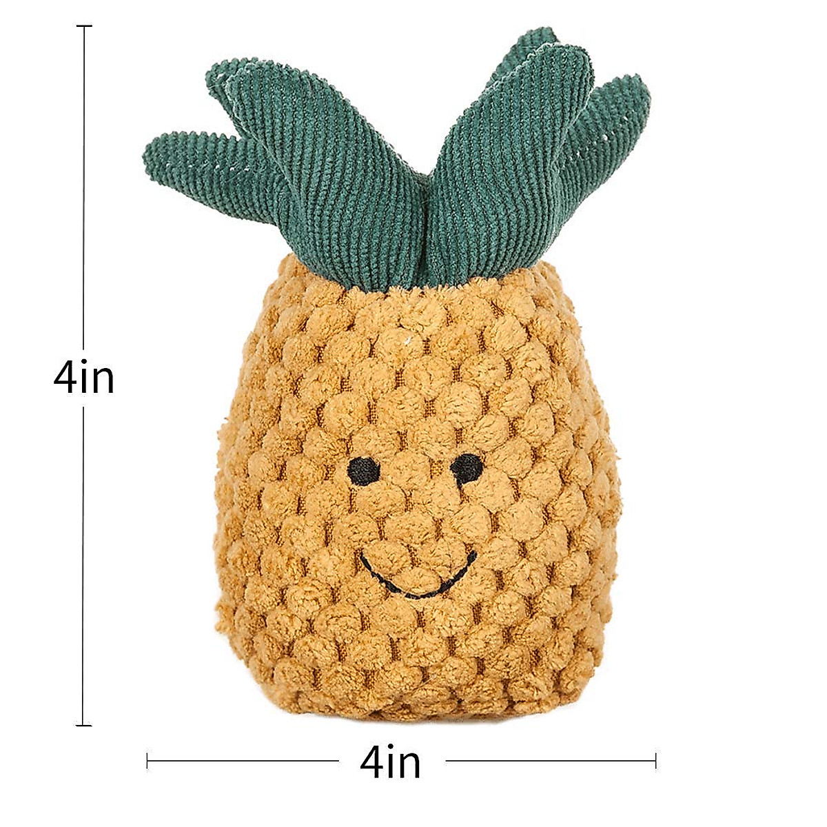 Apricot Lamb Baby Pineapple Soft Rattle Toy, Plush Stuffed Fruit for Newborn Soft Hand Grip Shaker Over 0 Months (Pineapple, 4 Inches)