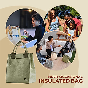 VonNova Insulated Lunch Box for Women, 7L Capacity, Leakproof Lunch Tote Bag, Durable Lunchbox made from Tyvek Material, Adult Cooler Bag for Work, Picnic, Travel and more (Olive Green)