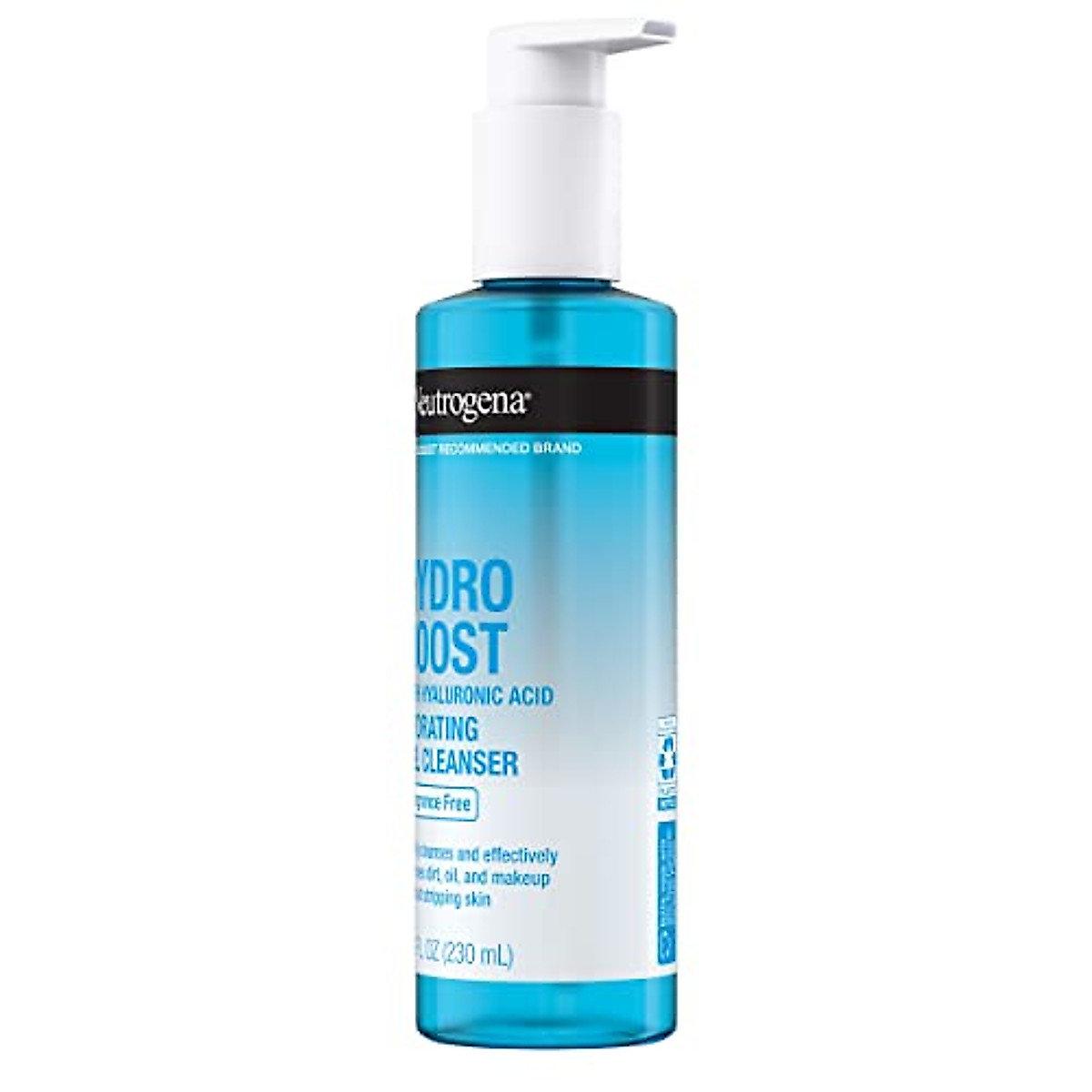 Neutrogena Hydro Boost Fragrance-Free Hydrating Facial Gel Cleanser with Hyaluronic Acid, Daily Foaming Face Wash Gel & Makeup Remover, Lightweight, Oil-Free & Non-Comedogenic 7.8 fl. oz