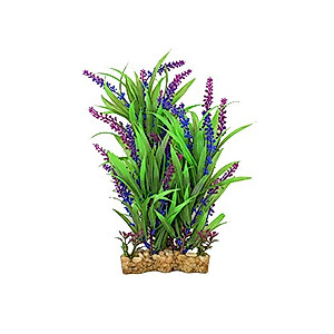 CNZ Aquarium Decor Fish Tank Decoration Ornament Artificial Plastic Plant Green/Purple, 11-inch