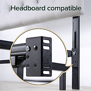 ZINUS Michelle Compack 9-Leg Support Bed Frame, for Box Spring and Mattress Set, Full, Black