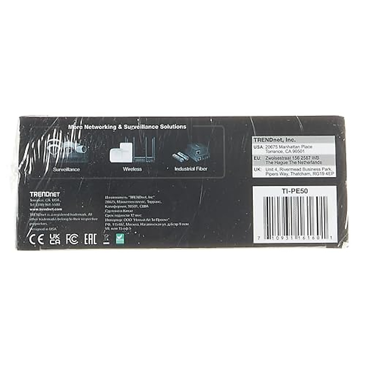 TRENDnet 5-Port Industrial Fast Ethernet DIN-Rail Switch, 4 x Fast Ethernet PoE+ Ports, 1 x Fast Ethernet Port, 90W PoE Power Budget, DIN-Rail, IP30 Rated, Lifetime Protection, Black, TI-PE50