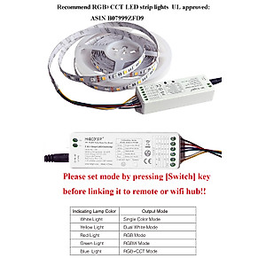 LGIDTECH LS2 LED Strip Lights 5 in 1 Controller,Compatible with Single Color,RGB,RGBW,WW+CW,RGB+CCT LED Strip Lights,Smartphone APP Control via Gateway(Excluded)