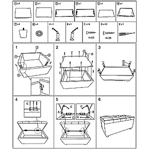 Homestripe 36Inch Damara Lift-Top Storage Ottoman Bench with Faux-Leather Upholstery, Upholstered Foam Padded Rectangular Footstool, Easy Assemble Furniture ,Russet Brown