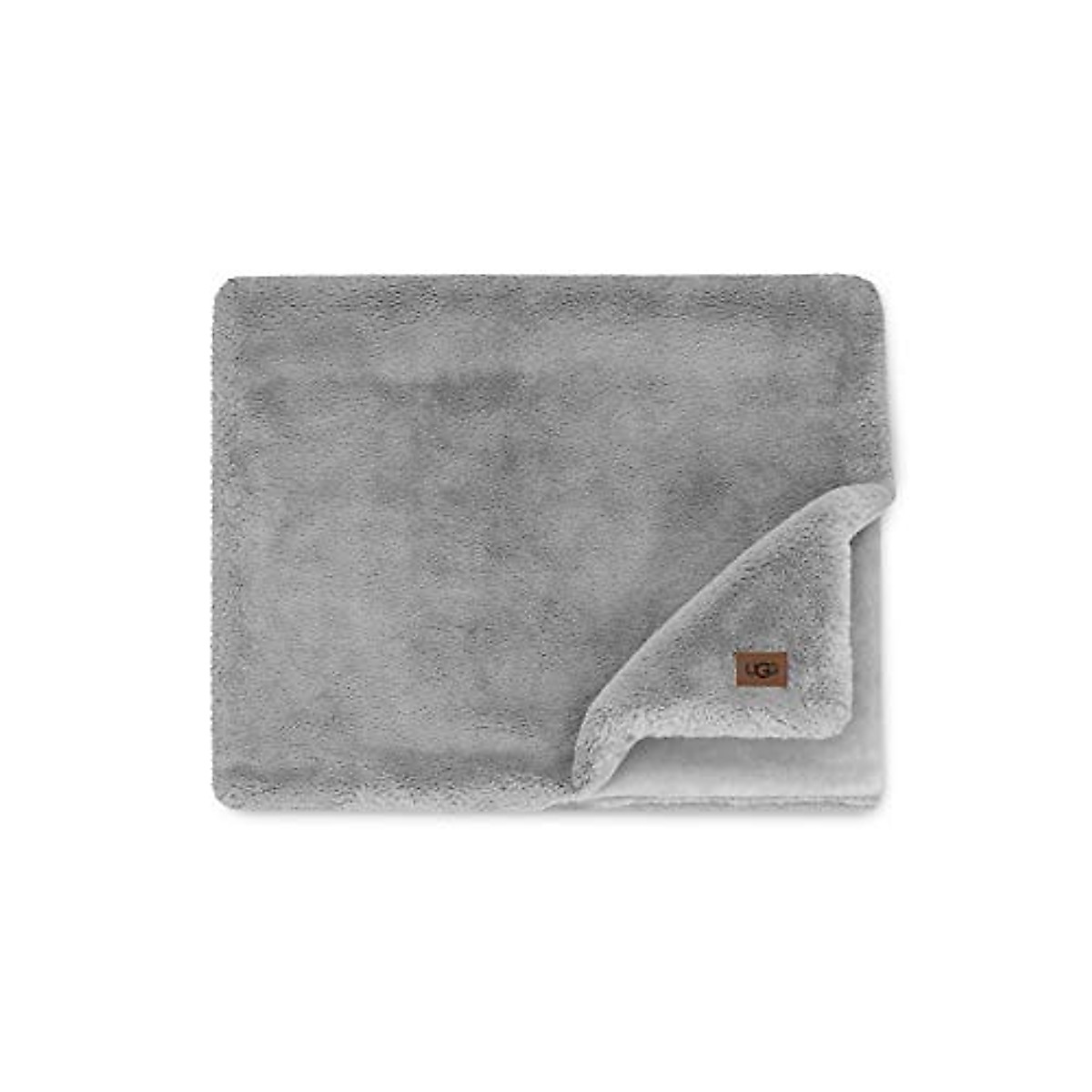 UGG 16800 Euphoria Plush Faux Fur Reversible Throw Blanket for Couch or Bed Luxury Hotel Style Blankets Machine Washable Easy Care Soft Throw Blanket for Bed or Living Room, 70 x 50-inch, Seal