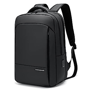 Victoriatourist Travel Laptop Backpack for Men Women, 15.6 Inch Anti Theft Business Laptop Backpack with Zipper Automatic Locking,Water Resistant College Bookbag Computer Bag Backpack for Work(Black)